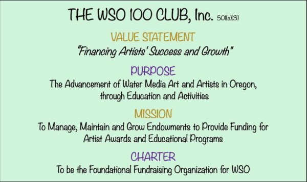 WSO 100 Club Board Members - Watercolor Society of Oregon